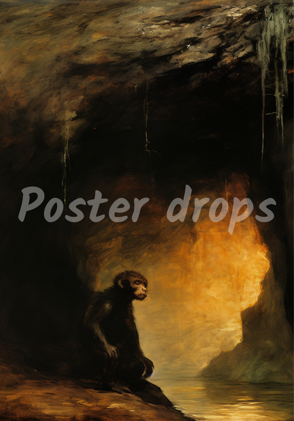 Solitude's Echo（monkey）/アートポスター専門店 – Poster Drops